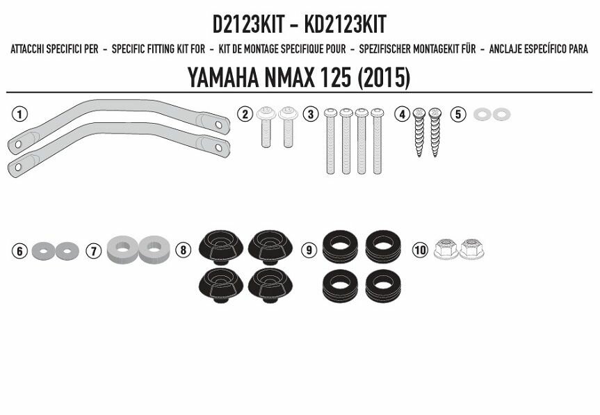 Крепеж стекла GIVI D2123KIT