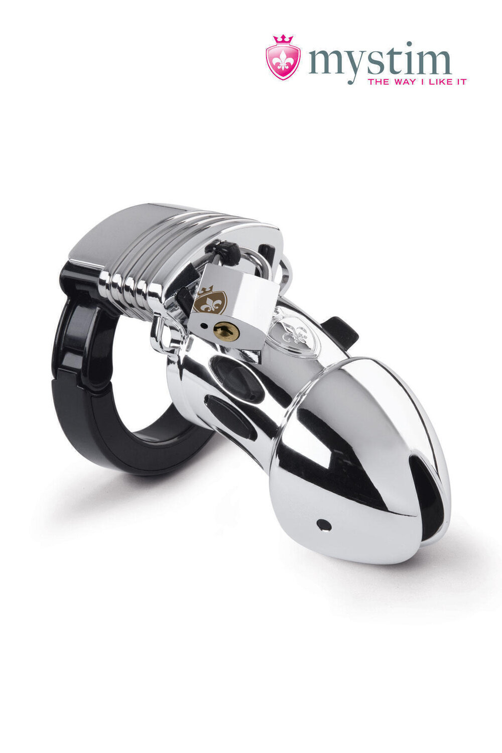 Пояс верности с замком Mystim Pubic Enemy No1, силикон, серебристый