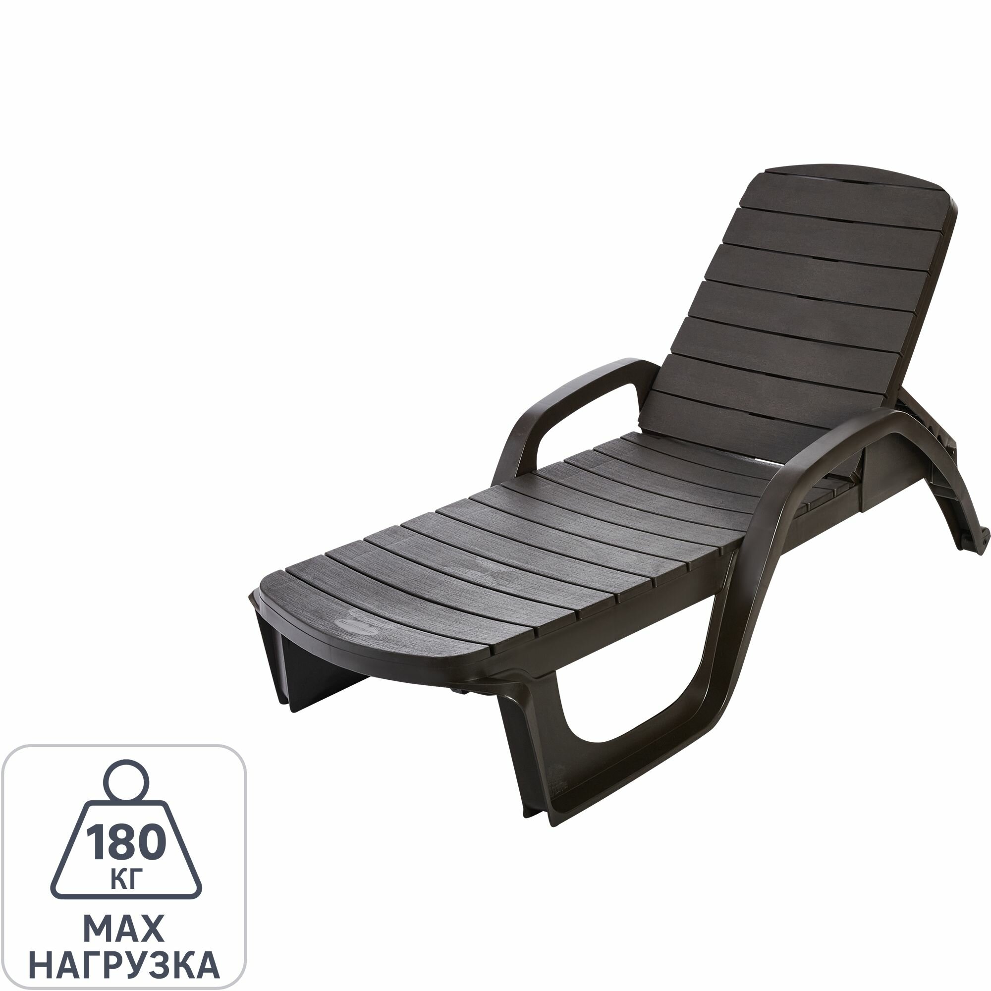 Шезлонг Прованс 195x72x45 см пластик темно-коричневый