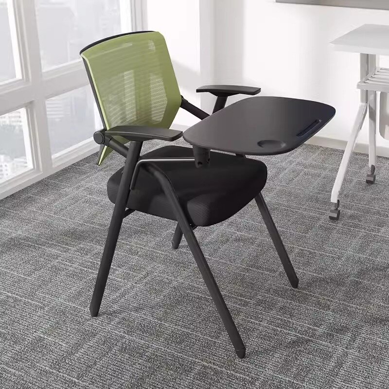 Современный складной стул для конференций с мягким сиденьем (стул с самым большим столиком)