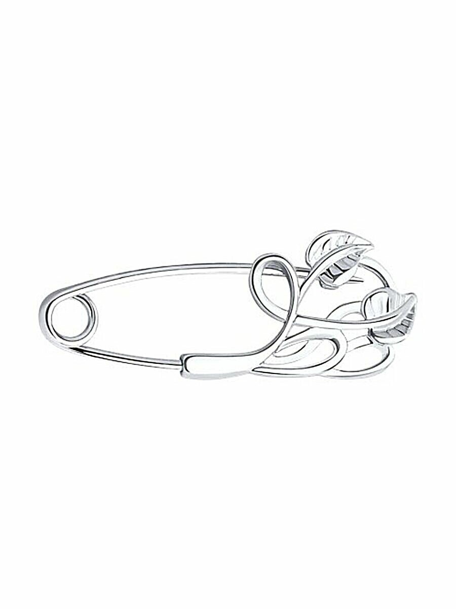 Брошь, серебро, 925 проба, родирование