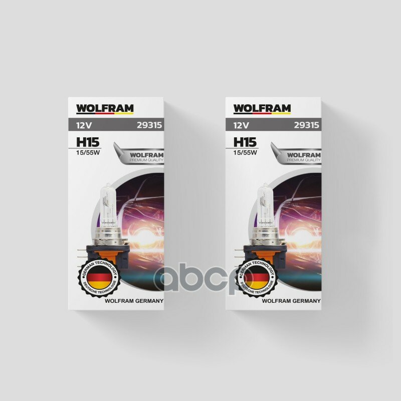 Лампа 12V H15 15/55W PGJ23t-1 WOLFRAM HALOGEN BULB 1 шт. картон 29315 WOLFRAM арт. 29315