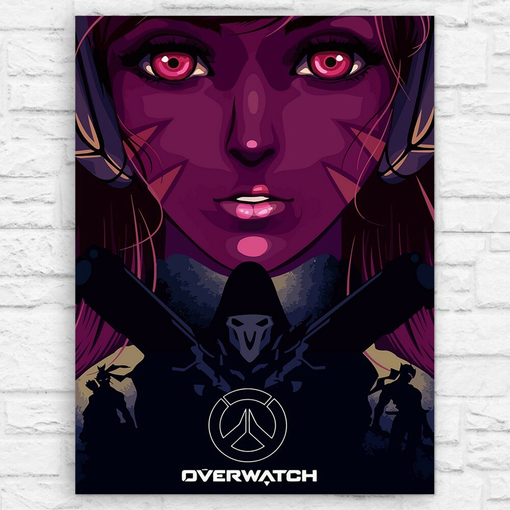 Картина по номерам на холсте игра овервотч Diva (D.Va, Дива, overwatch, pc, ps, xbox, switch) - 13596 В 30x40