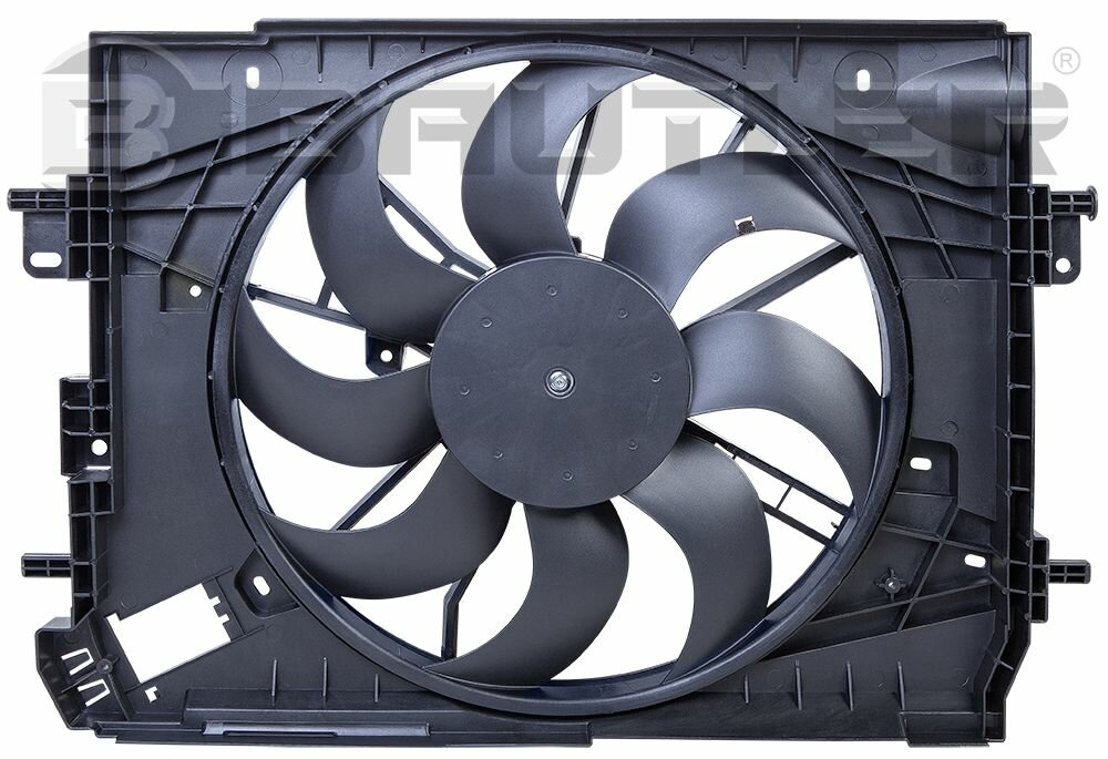 Вентилятор (мотор) охлаждения для LADA Vesta, X-Ray, Renault Logan 2 (с 2012 г.), Kaptur (с 2016 г.) с А/С с кожухом в сборе арт BTL6100FCC