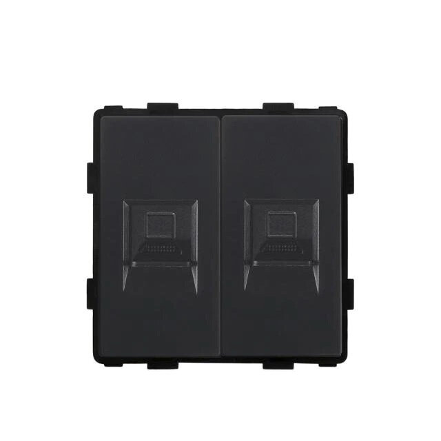 Механизм розетки интернет RJ-45, Cat6/Cat6, цвет черный