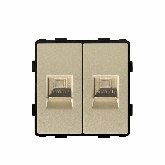 Механизм розетки интернет RJ-45, Cat6/Cat6, цвет золотой