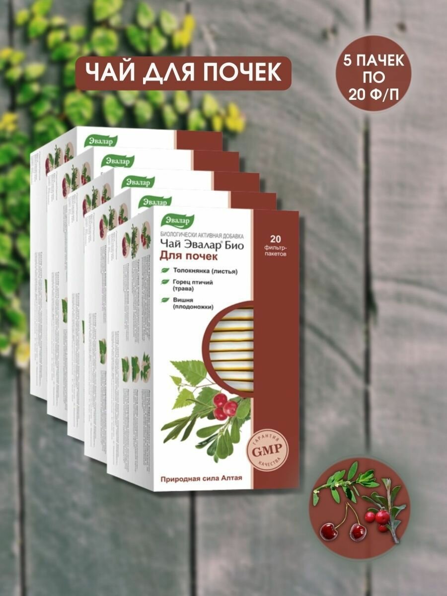 Чай для почек и мочевыделительной системы 20 фильтр-пакетов по 1,5г 5уп