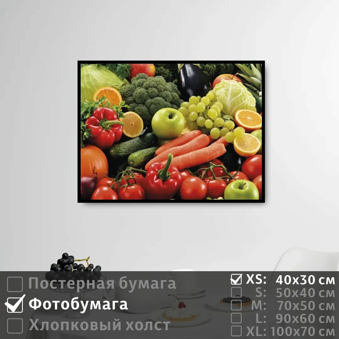 Постер на фотобумаге Овощи И Фрукты 40х30 см ПолиЦентр