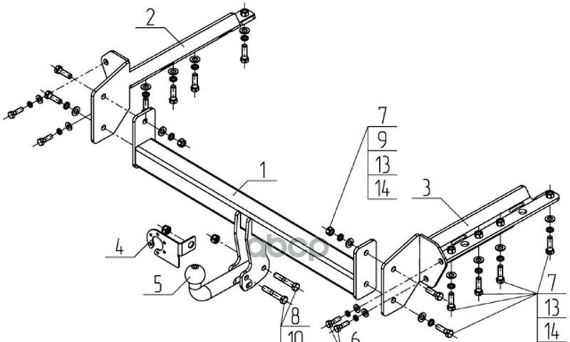 Фаркоп Subaru Forester 2013-2018 Тип шара: A. Нагрузки: 2000/100 кг AvtoS арт. SU 07
