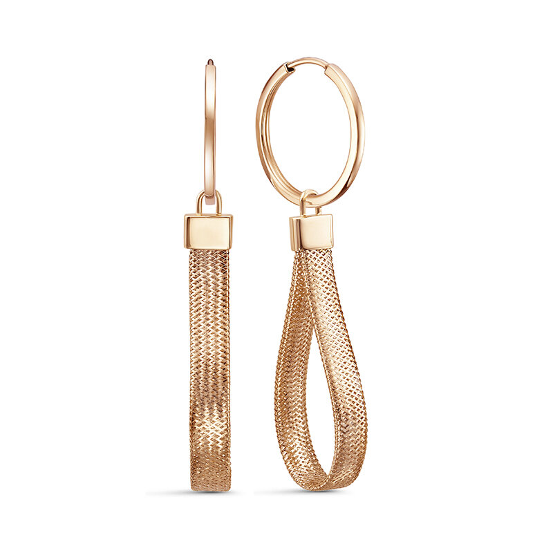 Серьги конго, красное золото, 585 проба