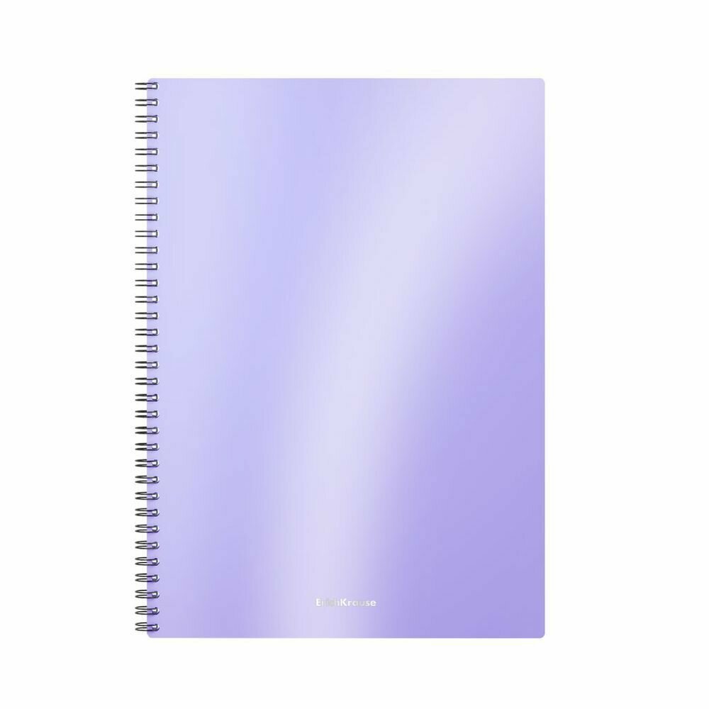 Тетрадь общая с пластиковой обложкой на спирали ErichKrause Candy, сиреневый перламутр, А4, 80 листов, клетка