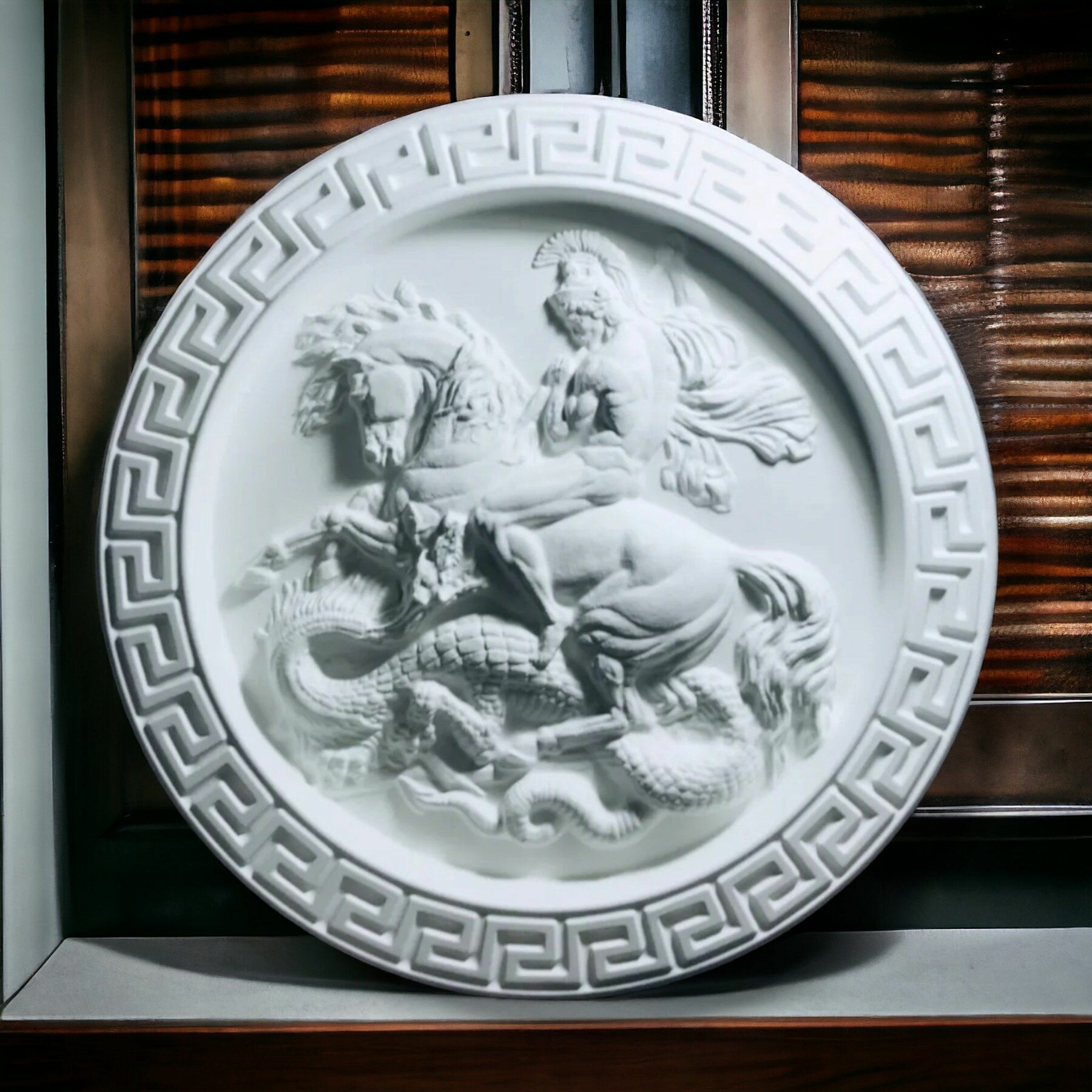 Большое панно, сувенир Георгий Победоносец. Декор, картина для дома, офиса, кафе.