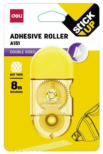 Клеющий роллер Deli Stick up EA151 корп. желтый прозрачный блистер