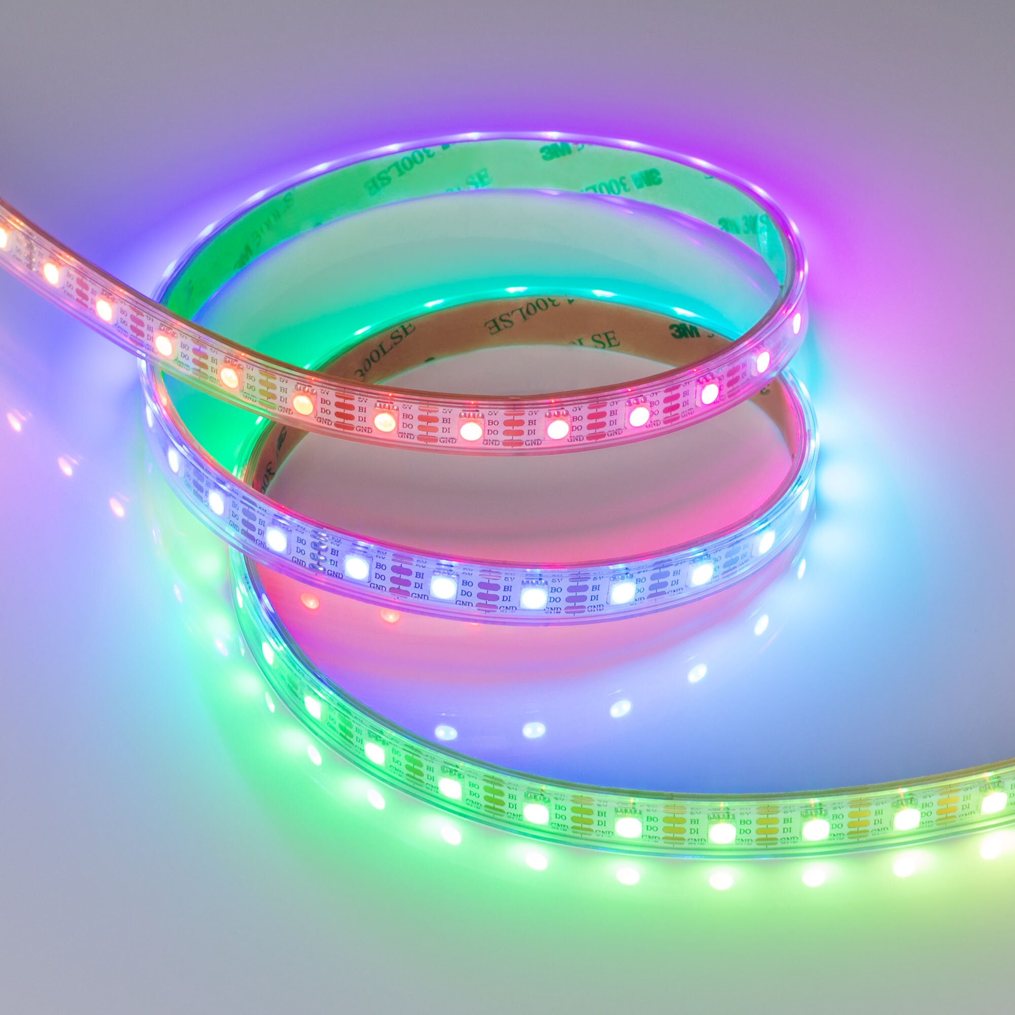 Светодиодная Лента герметичная SPI-P-B60-12mm 5V RGB-PX1-BPT (12 W/m, IP66, 5060, 5m) (Arlight, бегущий огонь) 041167