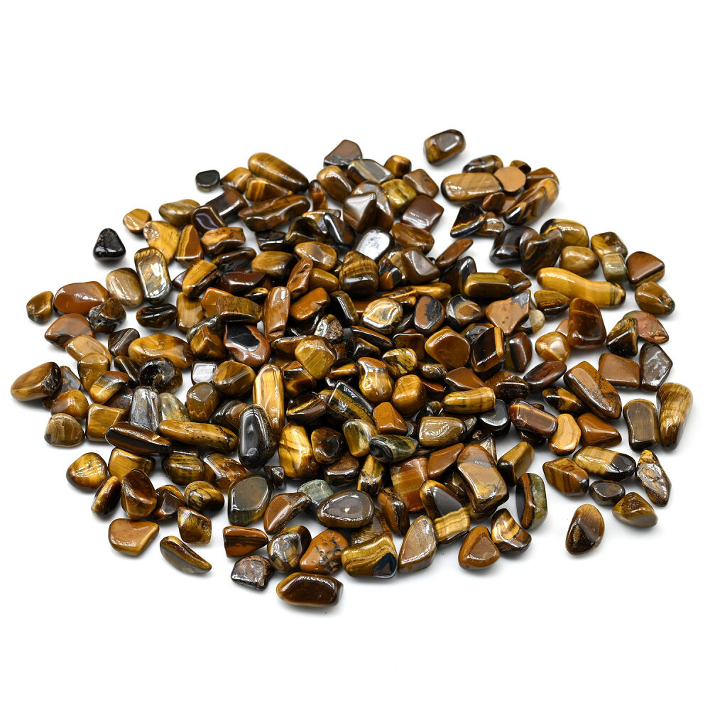 Тигровый глаз галтовка фракция 5-10мм, упаковка 100г .