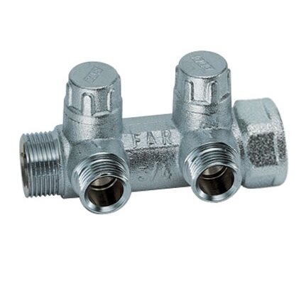 Зап. коллектор 1" ВР-НР Евроконус 2 отв. FAR (FK 3860 134)