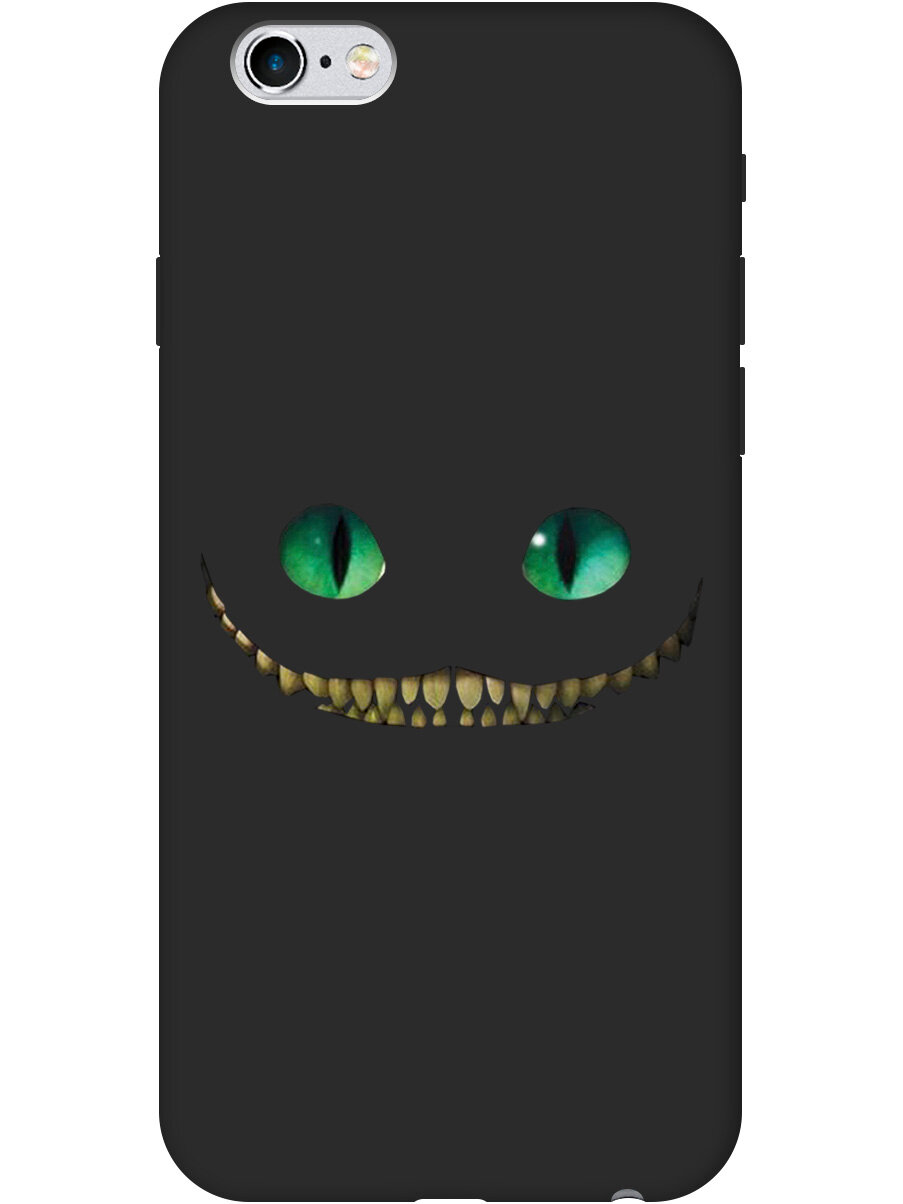 Силиконовый чехол на Apple iPhone 6s / 6 / Эпл Айфон 6 / 6с с рисунком "Cheshire Cat" Soft Touch черный