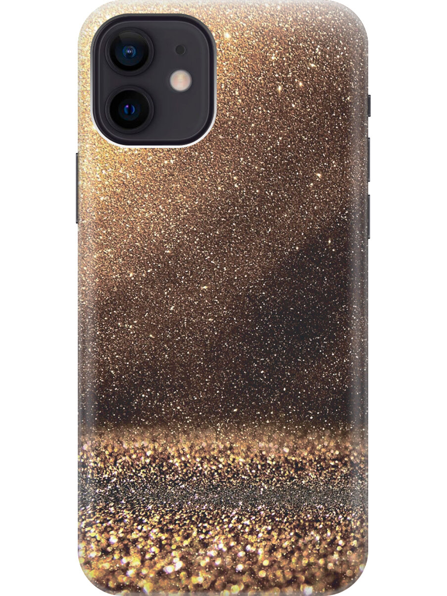 Силиконовый чехол на Apple iPhone 12 / 12 Pro / Эпл Айфон 12 / 12 Про с рисунком "Золотая пыль"