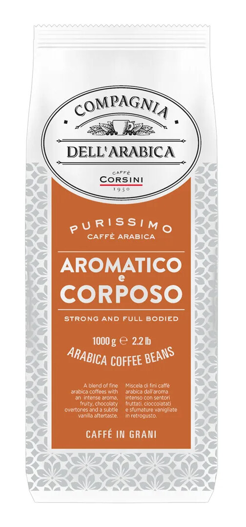 Кофе в зернах Compagnia Dell`Arabica Purissimi Arabica Aromatico Corposo, 1 кг (Компания Дель Арабика)