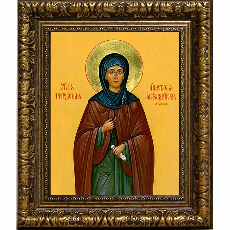 Анастасия Патрикия Преподобная Александрийская пустынница. Икона на холсте. (30 х 40 см / В раме под стеклом).