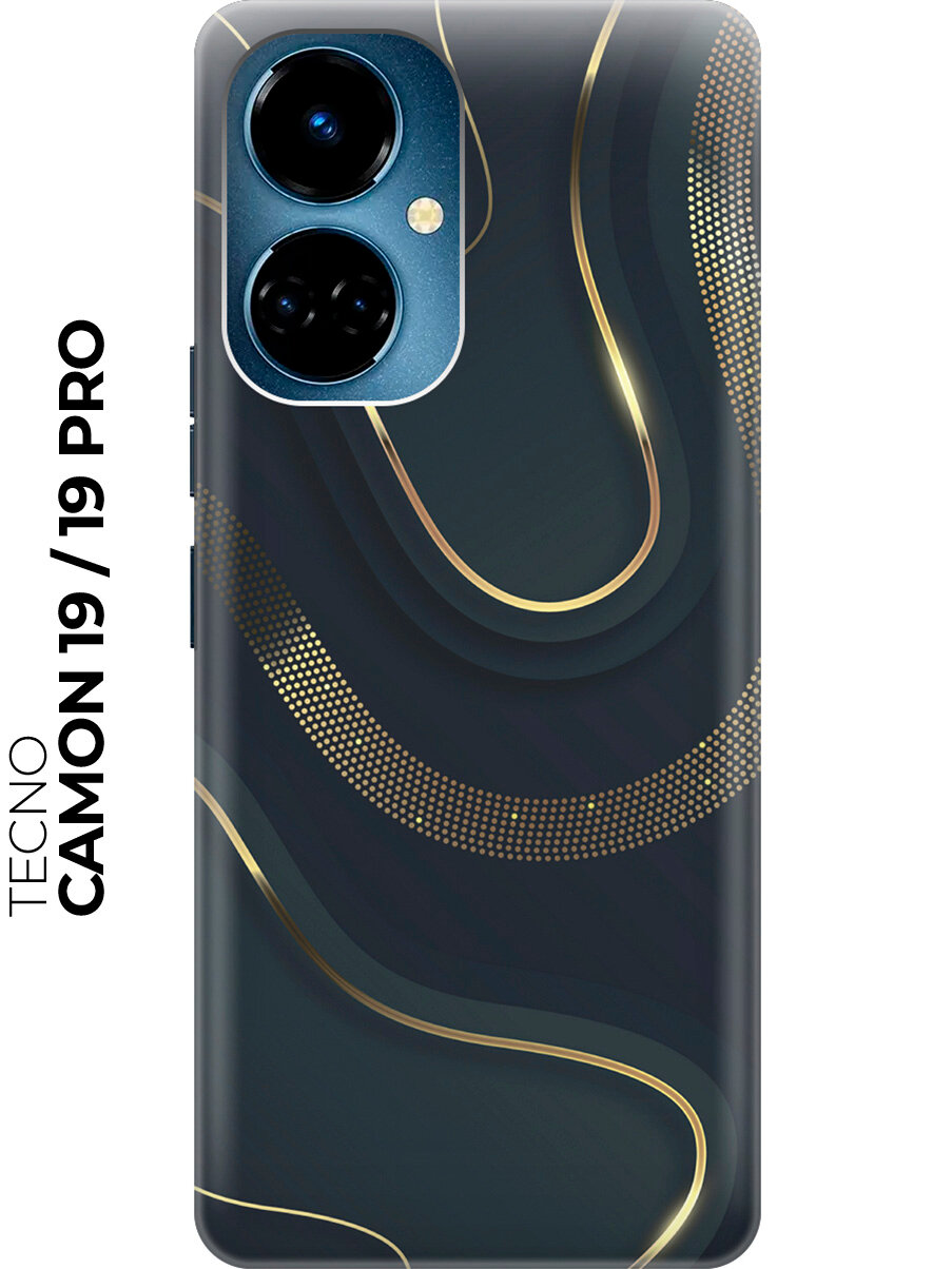 Силиконовый чехол на Tecno Camon 19 / 19 Pro / Техно Камон 19 / 19 Про с рисунком "Золотистые акценты"