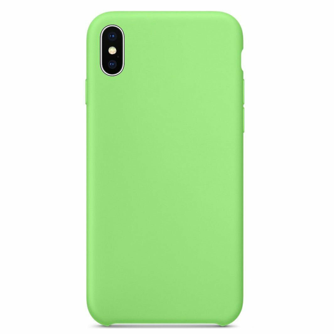 Чехол для iPhone XS Max, G-Net Silicon Case, салатовый