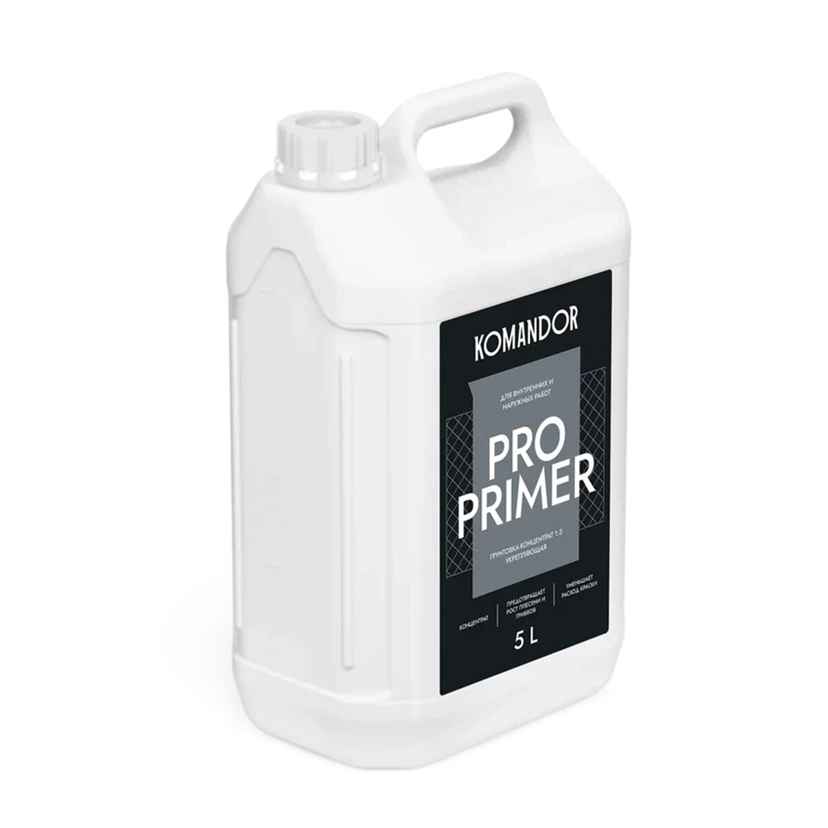 Грунтовка-концентрат Komandor Pro Primer, универсальная, 5 л