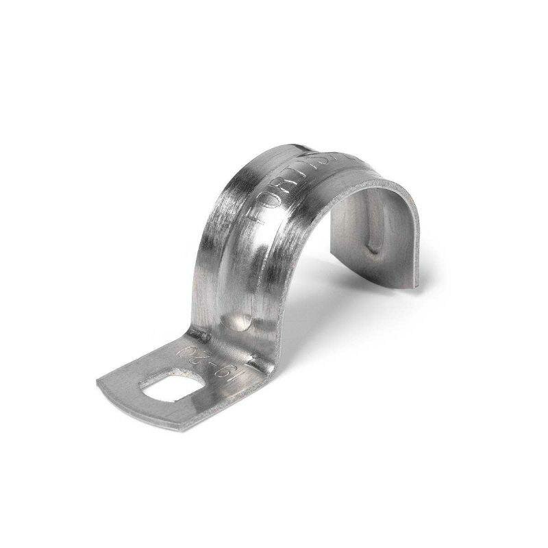 Набор крепежных скоб Fortisflex однолапковые, диаметр 8-9 мм, металлические, оцинкованные, 100 шт