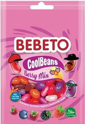 Упаковка из 18 пачек Мармелад жевательный Bebeto Cool Beans Berry mix в сахарной глазури 60г Турция