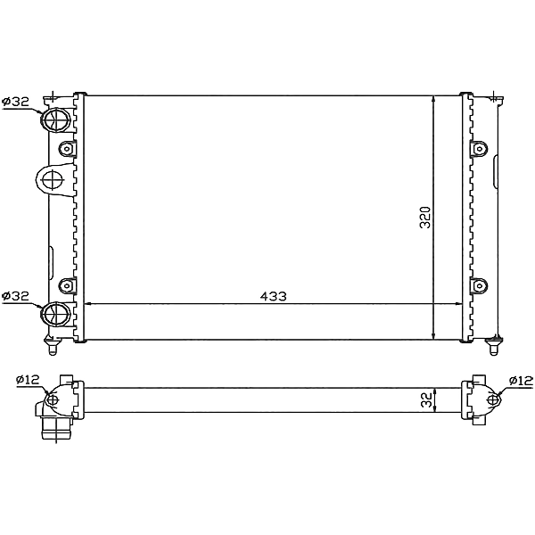 STELLOX 10-25068-SX (1025068_SX / 353121253AB / 353121253G) радиатор системы охлаждения\ VW Golf (Гольф) 1.4 / 1.6 91