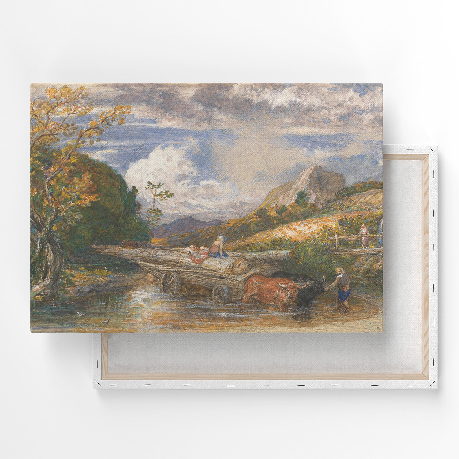 Картина на холсте, репродукция / Сэмюэл Палмер - Timber Wagon Crossing a Stream / Размер 30 x 40 см