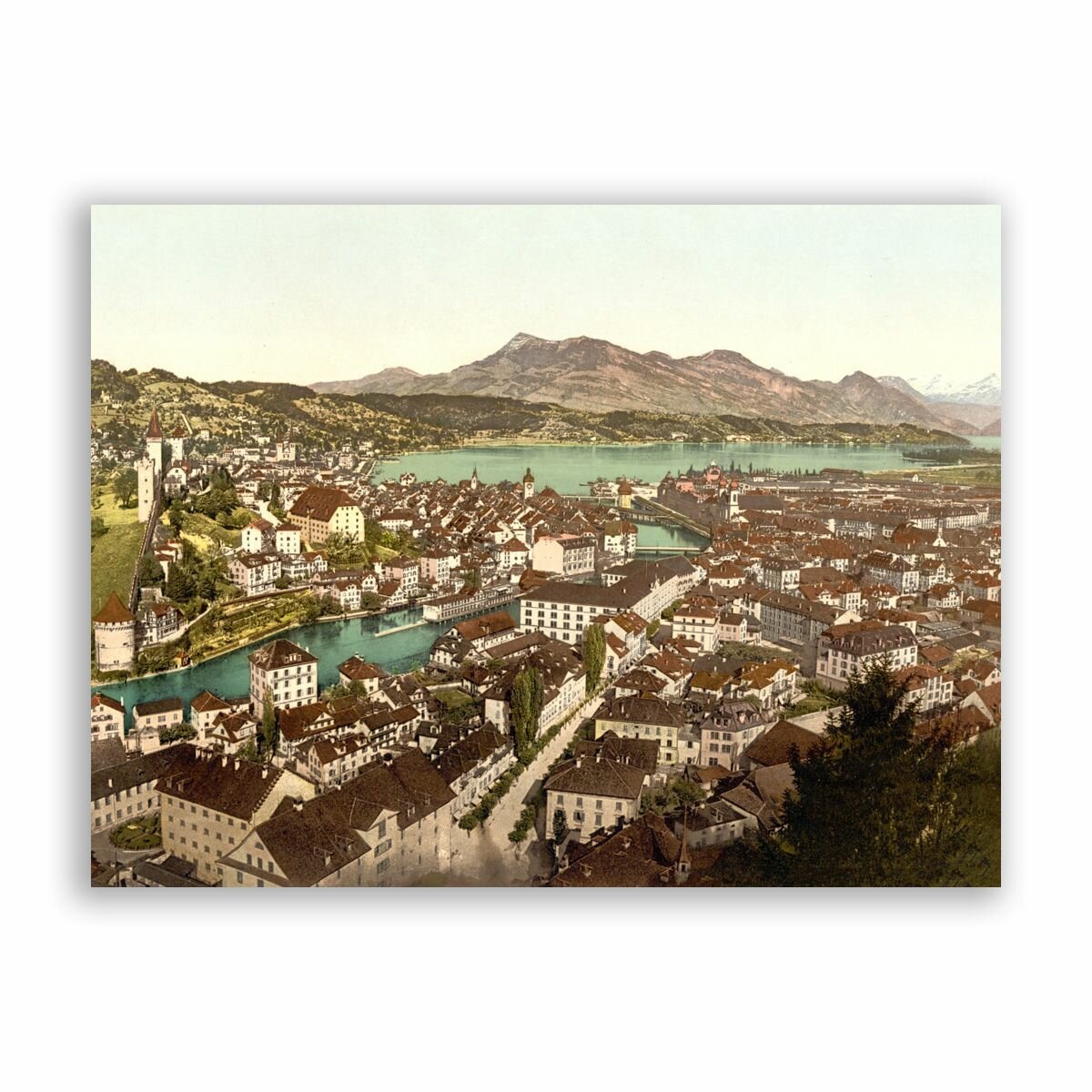 Постер, плакат на бумаге / Rigi, seen from the Gutsch, Lucerne, Switzerland / Размер 40 x 53 см
