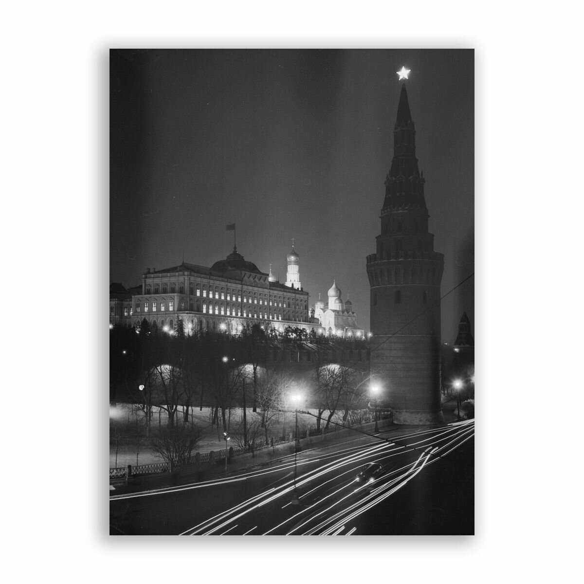 Советский постер, плакат на бумаге / Старая Москва - Кремль / Размер 40 x 53 см