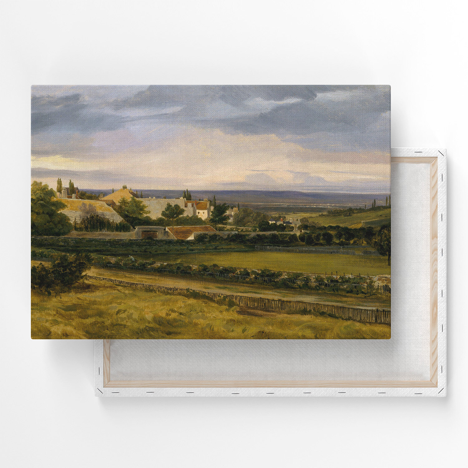 Картина на холсте, репродукция / Теодор Руссо - Деревня в долине / Размер 30 x 40 см