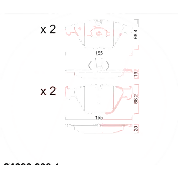 ZIMMERMANN 24688.200.1 (34116850885) колодки пер BMW (БМВ) f01 / f02 / f03 / f04 / f07 / f10 / f11 / f12 / f13 / f18 2.8-4.0 / 2.5d / 3.0d