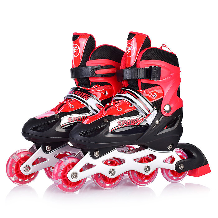 Ролики детские U001747Y (размер S) красные, в сумке