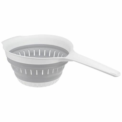 Дуршлаг складной флекс 1,3 л с ручкой белый и серый