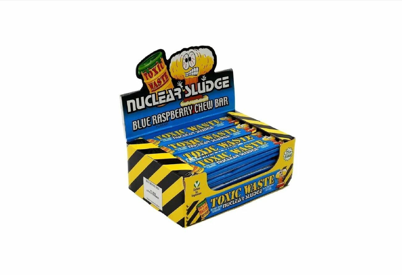 Toxic Waste Nuclear sludge жевательная конфета с малиной блок, 50 шт по 20гр