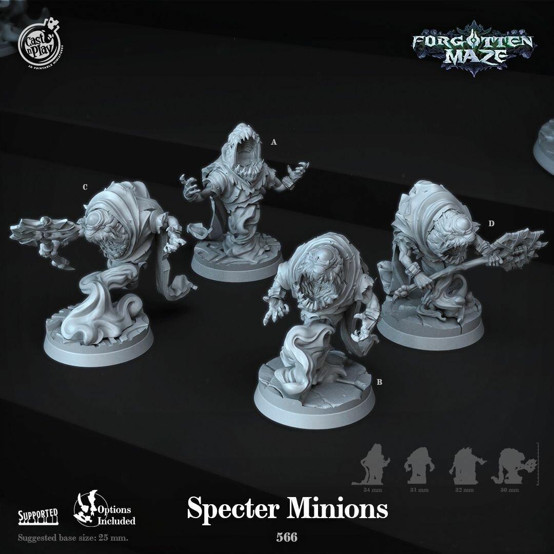 Миниатюра D&D "Набор Духи отродий" 4шт 32 мм (DnD, Dungeons & Dragons, ДнД, Подземелья и Драконы, Pathfinder)