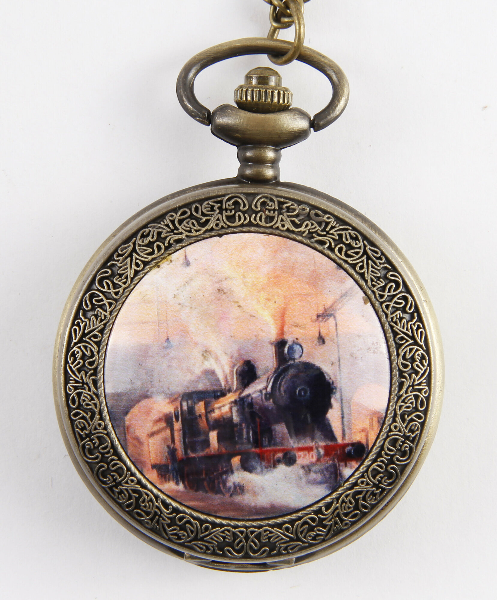 Карманные кварцевые часы "Восточный Экспресс" на цепочке. Металл, кварцевый часовой механизм.