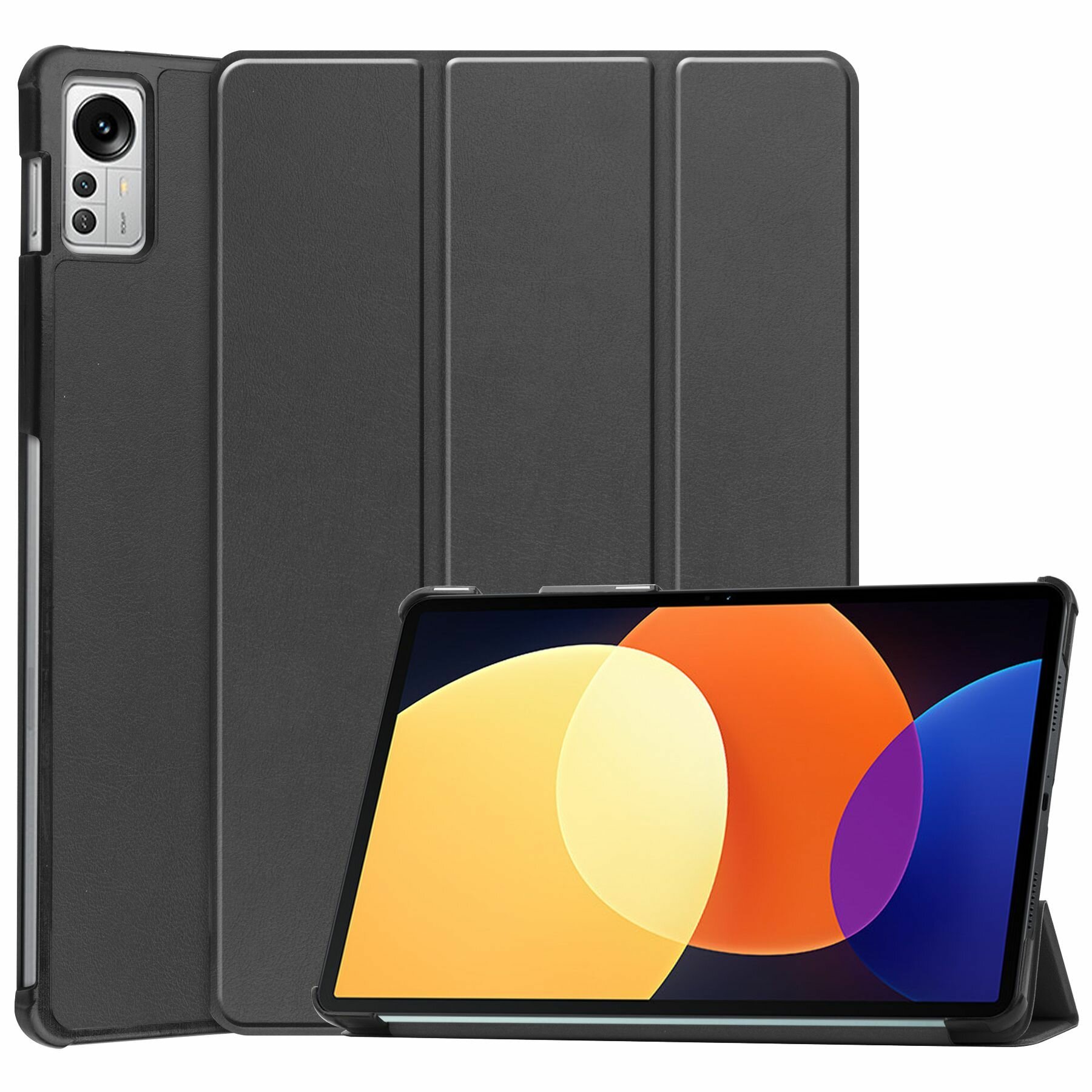 Чехол для Xiaomi Pad 5 Pro 12.4" (2022) черный — защита от царапин, пыли и ударов, доступ ко всем кнопкам и портам