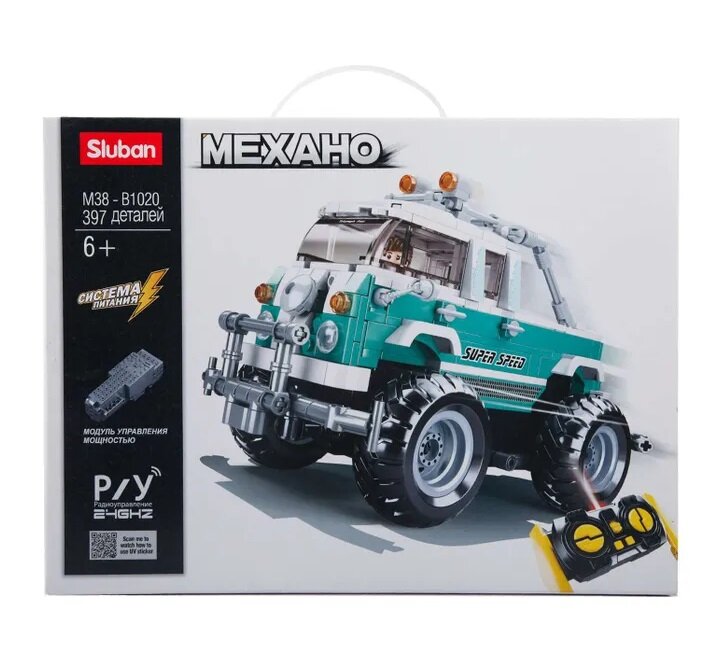 Конструктор SLUBAN Механо M38-B1020 Грузовик (на радиоуправлении), 397 дет.