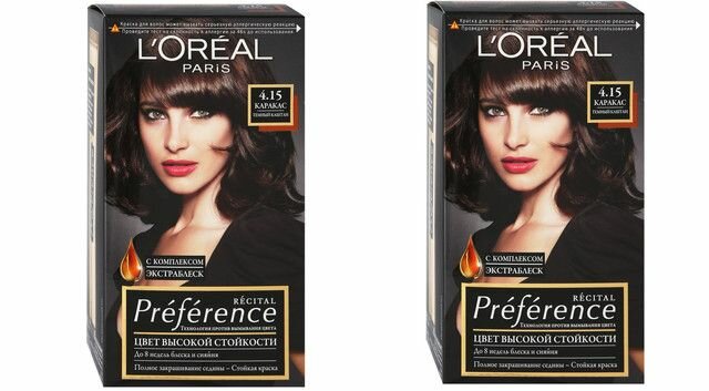 L'Oreal Paris преферанс 4.15 Каракас глубокий каштан, 2 шт