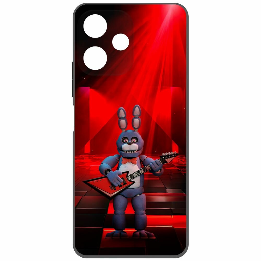 Чехол-накладка Krutoff Soft Case фнаф (FNAF) - Бонни с гитарой для Xiaomi Poco M6 Pro 5G черный