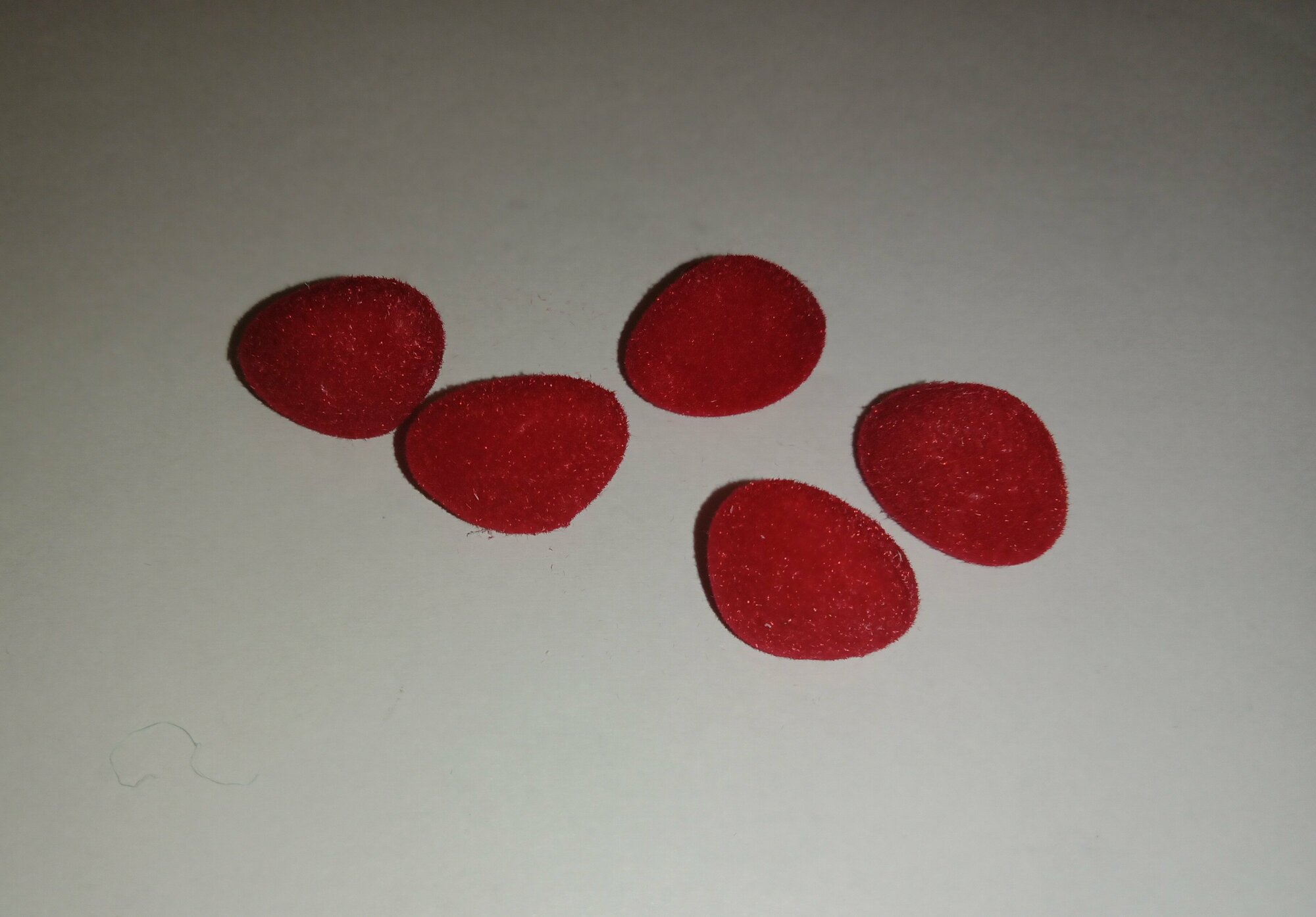 Носики для игрушек винтовые бархатные, с фиксатором, диаметр 24 мм, набор 5 штук, цвет красный