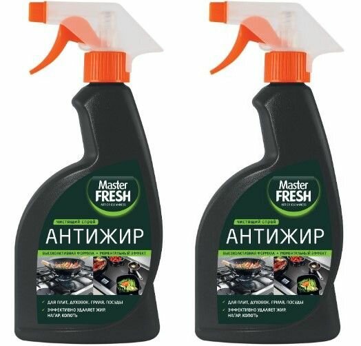 Master Fresh Чистящий спрей Антижир, триггер, 500мл, 2 уп