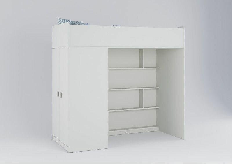 Кровать чердак Легенда F602 белый , спальное место: 190x75 см