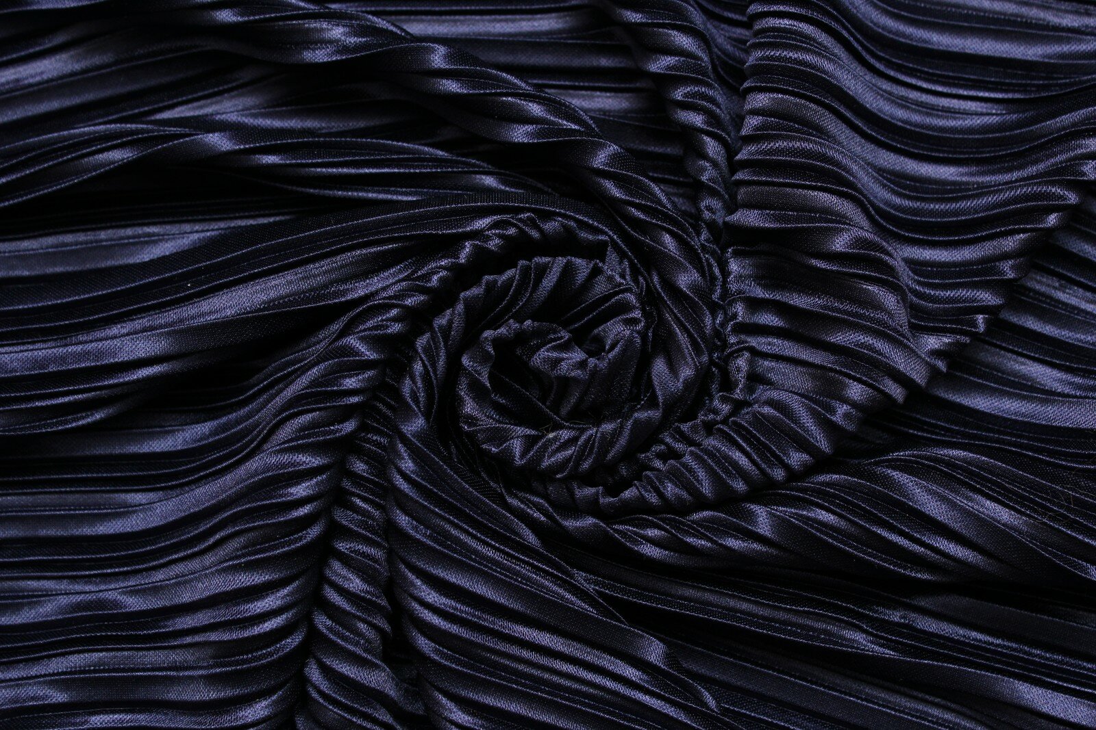 Ткань Атлас-плиссе трикотажный тёмно-синий, ш142см, 0,5 м