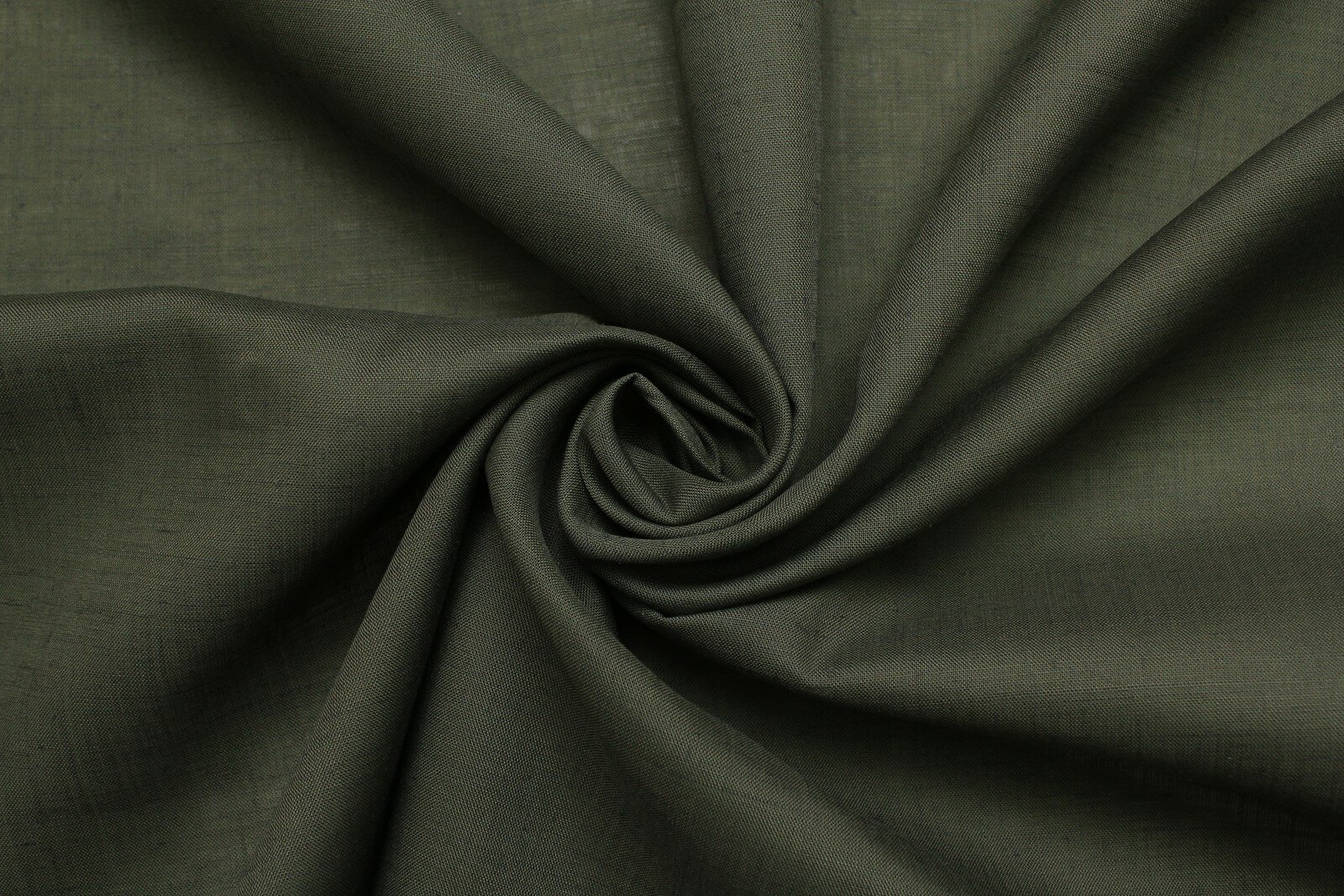 Ткань Лён тонкий цвета тёмного хаки, ш150см, 0,5 м