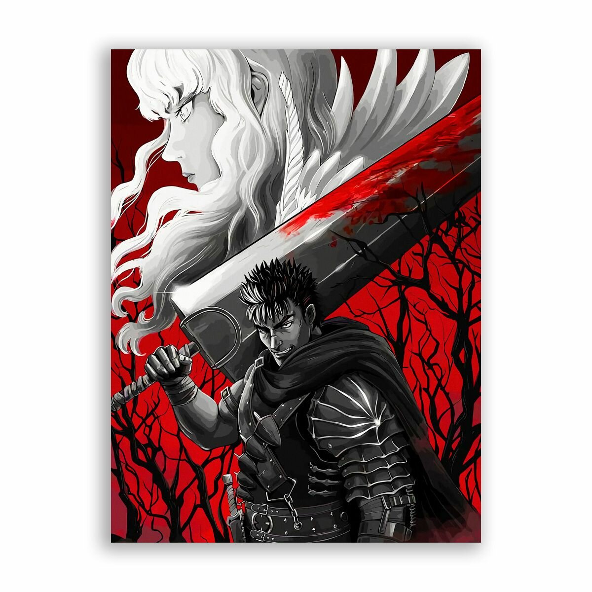 Постер, плакат на бумаге / Берсерк / Размер 40 x 53 см